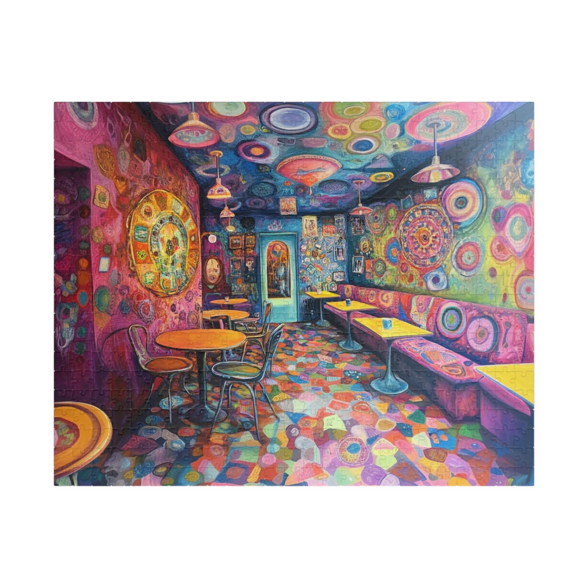 Hippie Cafe Puzzle (110, 252, 520, 1014-piece) Coffee Shop Puzzle - Etsy