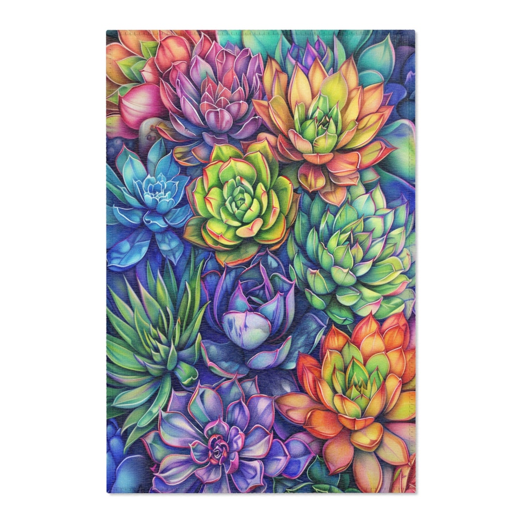 Colorful Succulents Area Rugs - Etsy