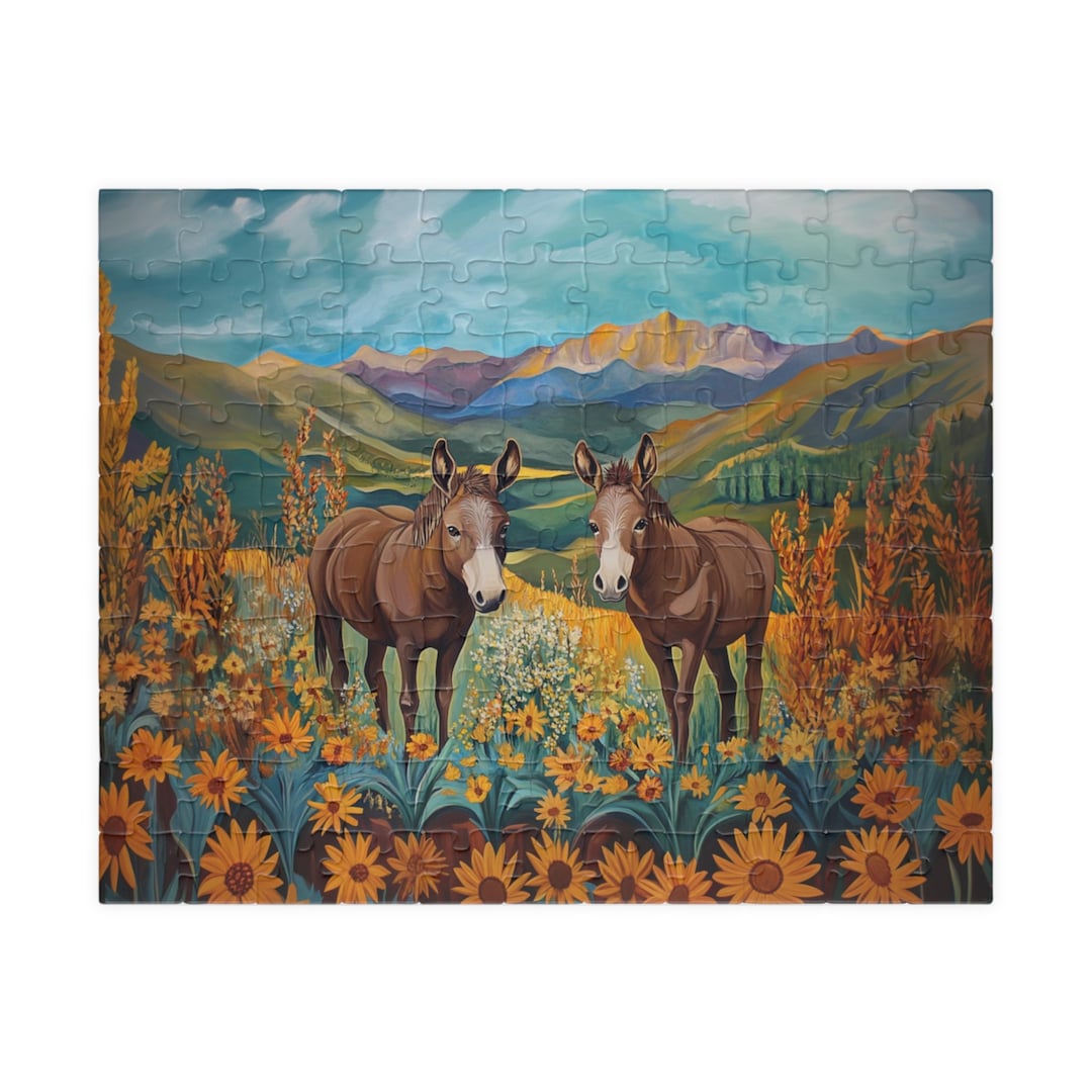 Donkey Puzzle (110, 252, 520, 1014-piece) Mountain Landscape Puzzle ...