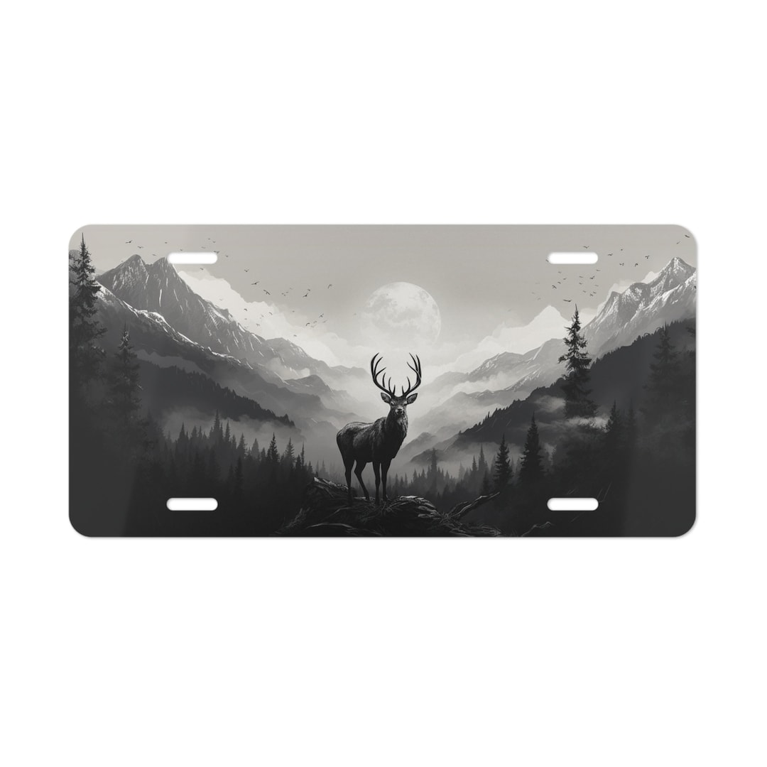 Mountain Landscape License Plate: Deer Vanity Plate - Etsy