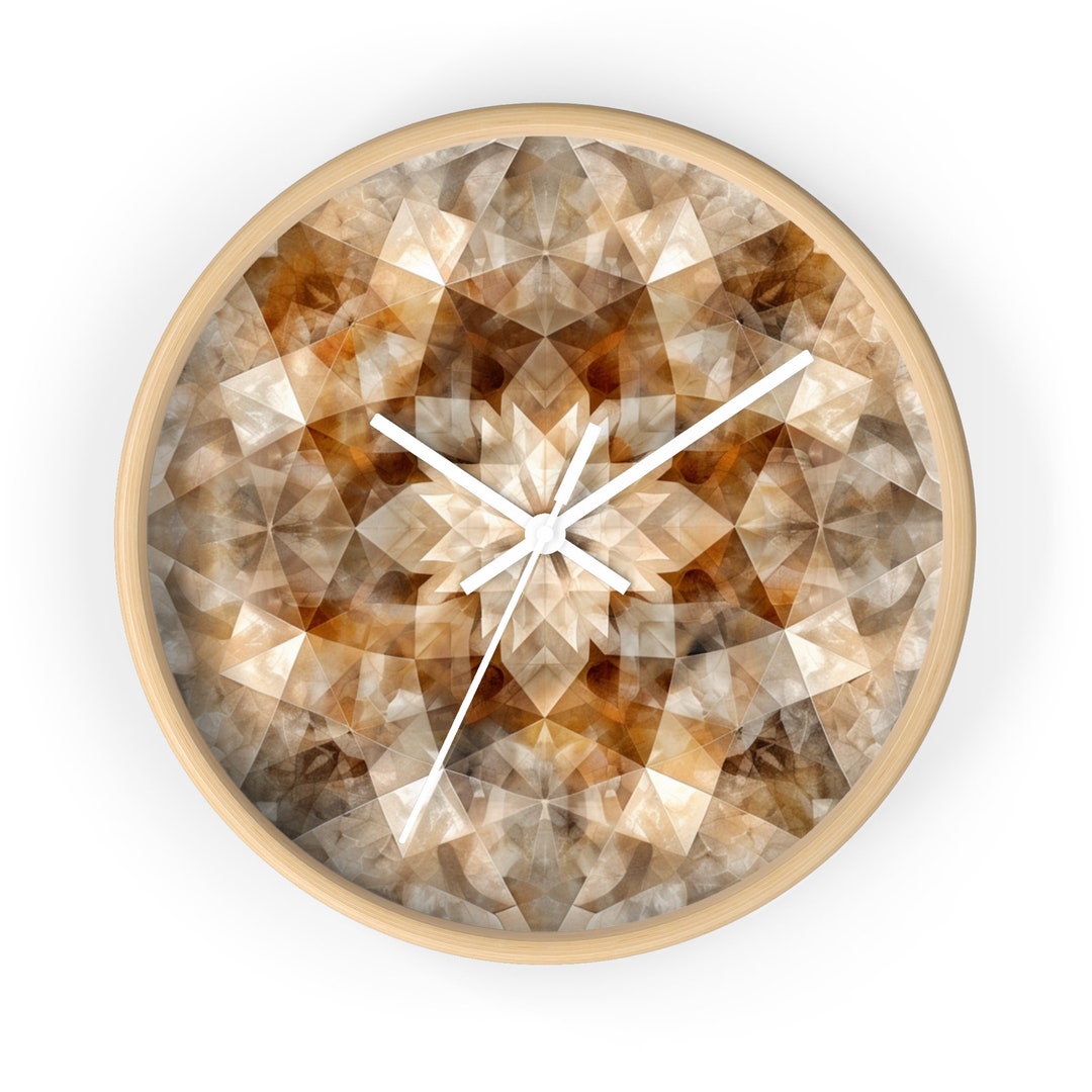 Geometric Boho Brown Wall Clock - Etsy