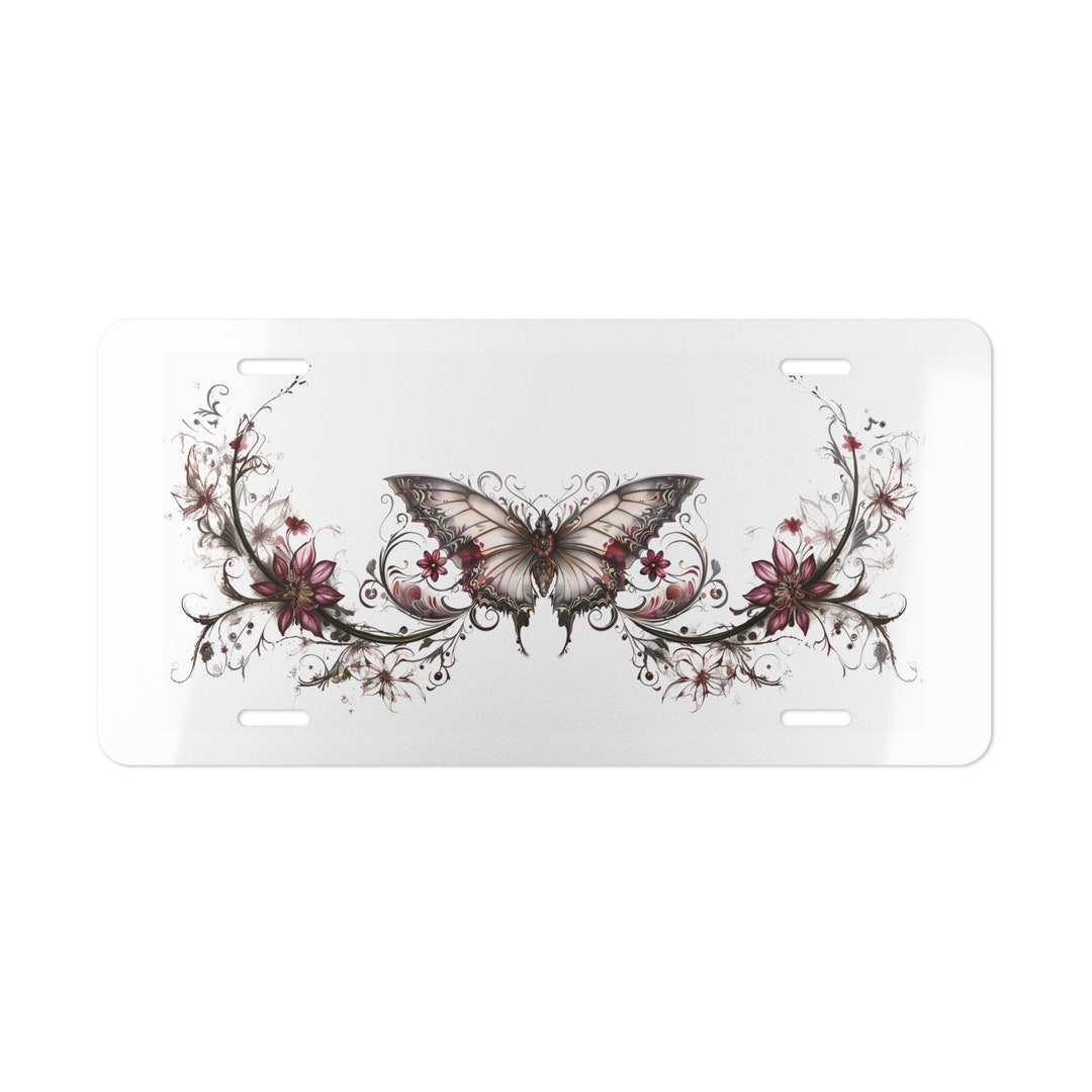 Black Butterfly Vanity Plate - Etsy