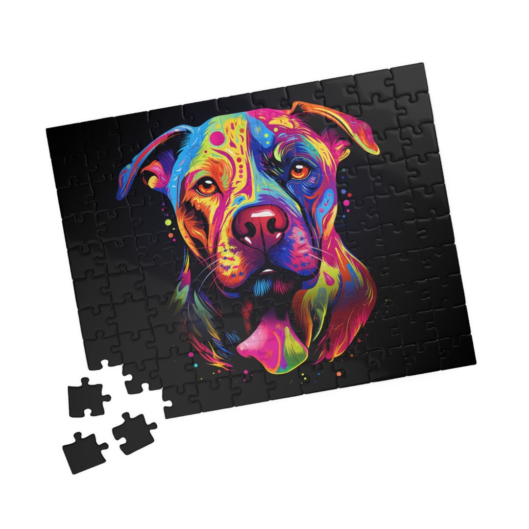 Dog Puzzle Pitbull Dog Painting (110 252 520 1014-piece) Adult Puzzle ...