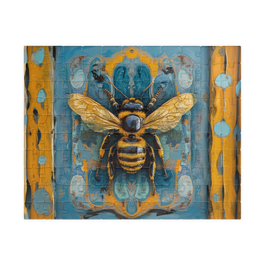 ON SALE, Yellow Bee Puzzle (110, 252, 520, 1014-piece) Blue, Insect ...