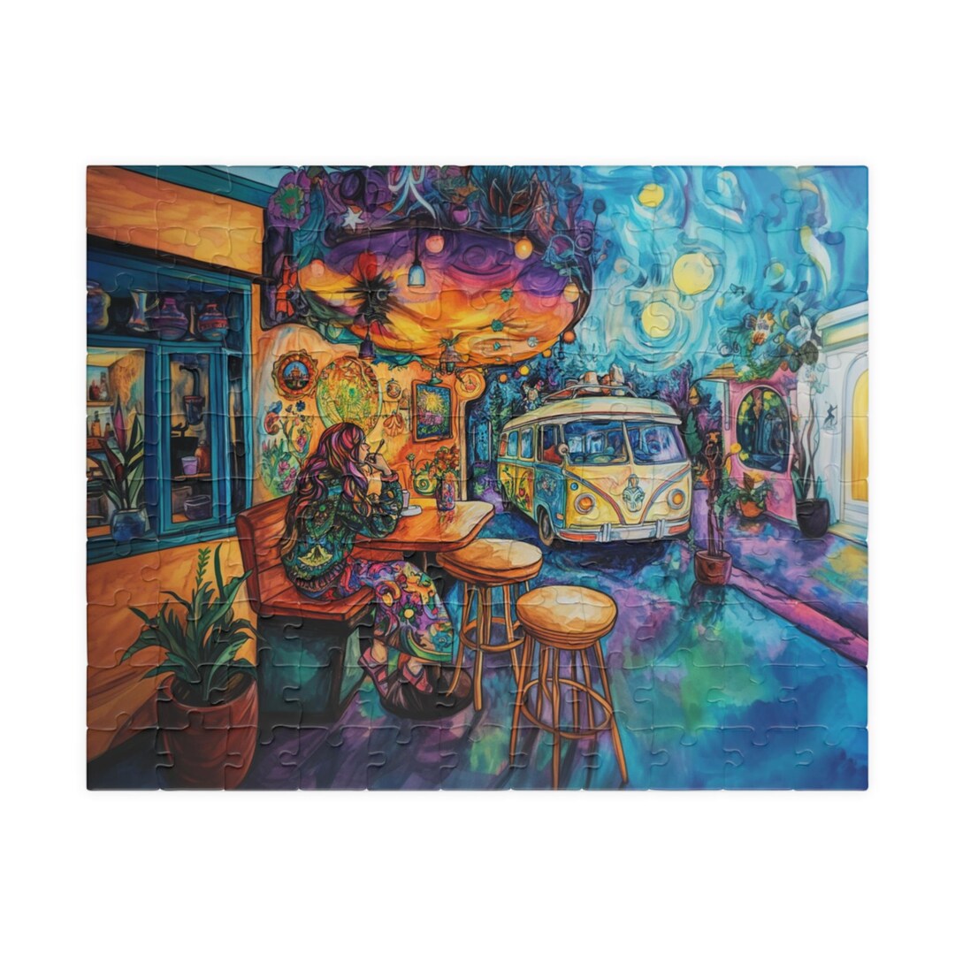 Hippie Cafe Puzzle (110, 252, 520, 1014-piece) Coffee Shop Puzzle ...