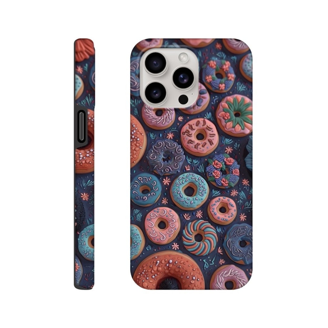 Colorful Donut Pattern Tough Phone Case, Donuts - Etsy