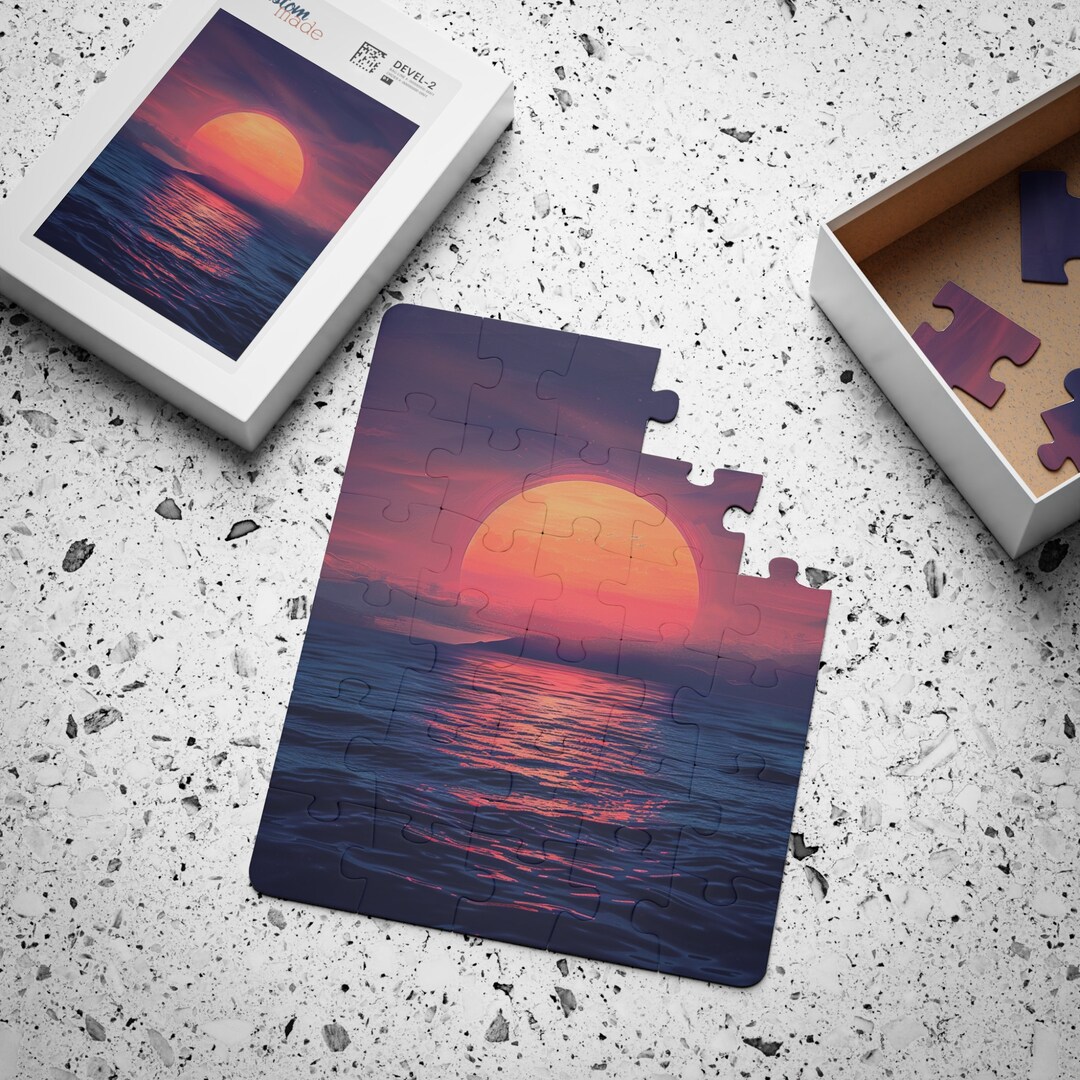Sunset Ocean Jigsaw Puzzle: 30-piece Kids' Brain Teaser - Etsy
