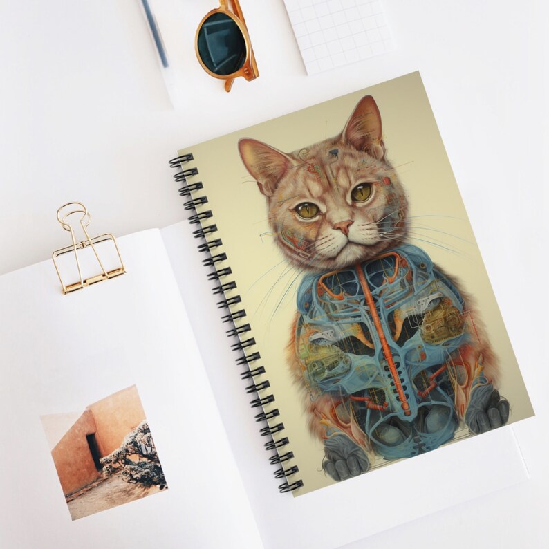 Cat Notebook, Cat Anatomy, Spiral Notebook Ruled Line 6 In. by 8 In. - Etsy