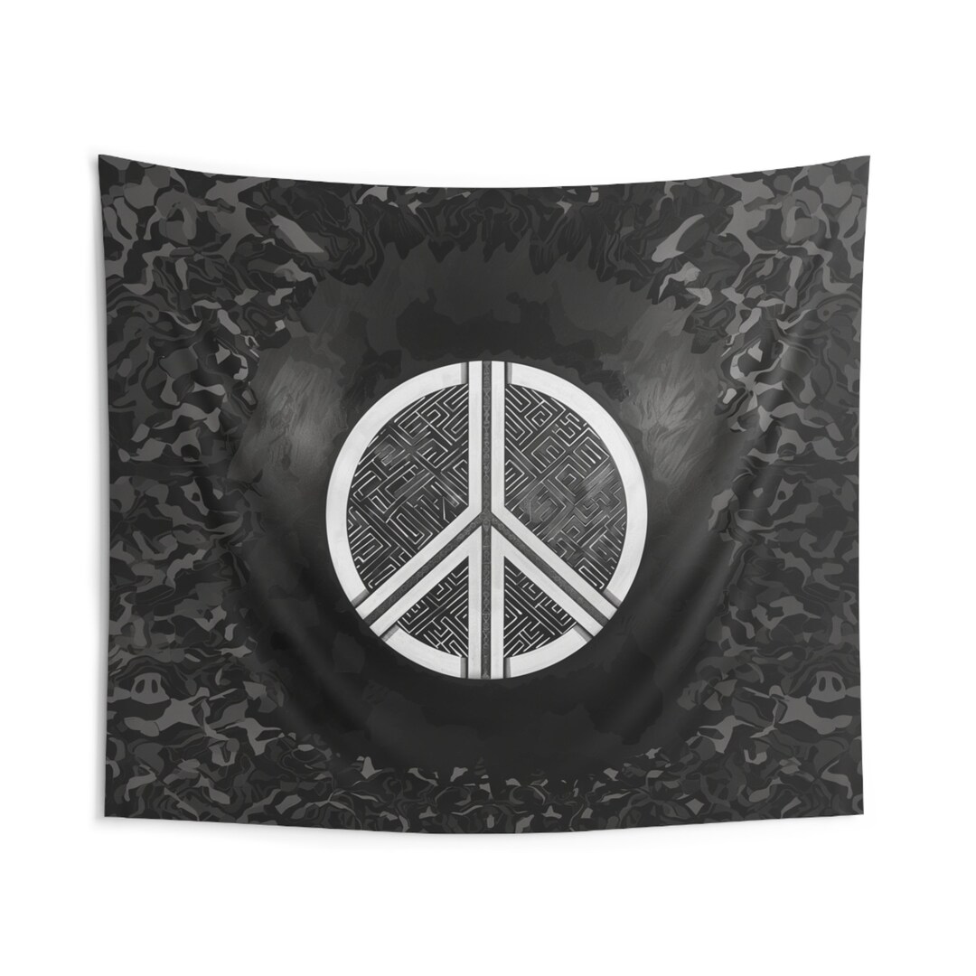Peace Sign Black Tapestries White - Etsy