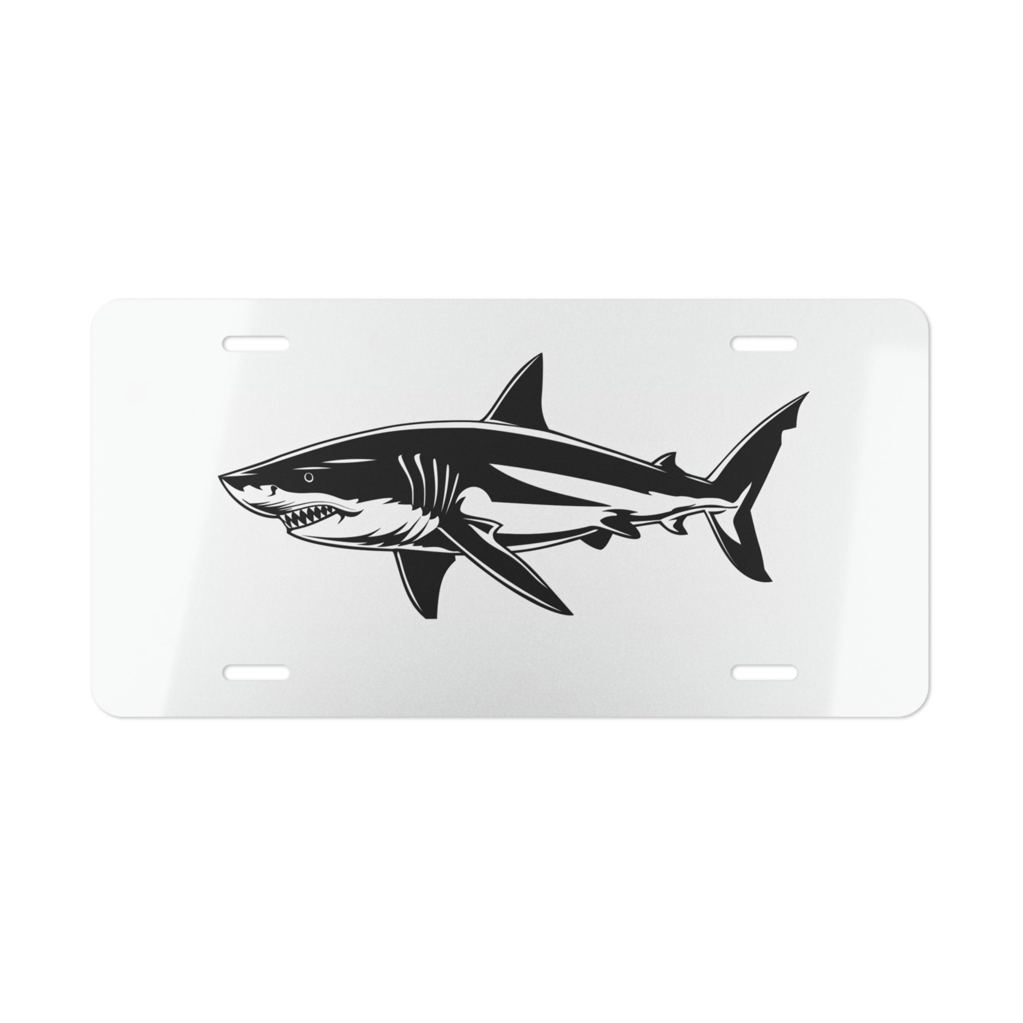 Shark Vanity Plate White Black - Etsy