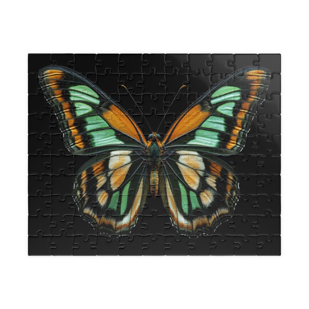 Malachite Butterfly Jigsaw Puzzle: Green Insect Art, Bug Jigsaw Puzzle ...