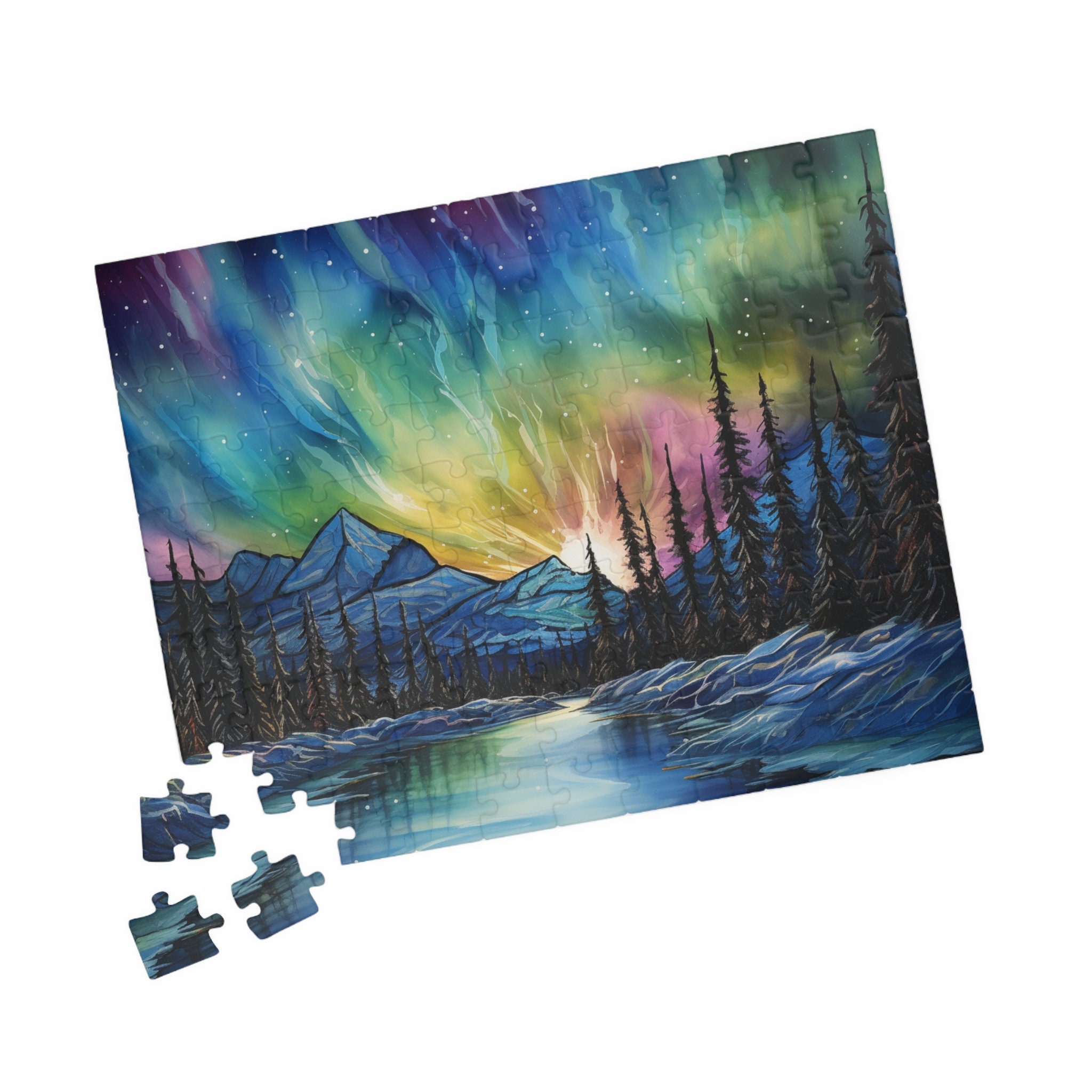 Northern Lights Alaska Jigsaw Puzzle: Adult Brain Teaser Game National ...