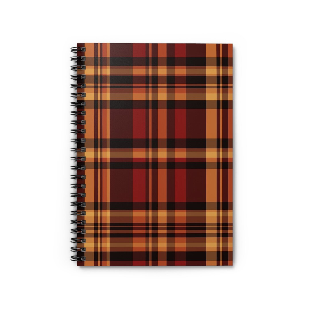 Brown Plaid Notebook, Spiral Notebook - Ruled Line 6 In. by 8 In., Back ...