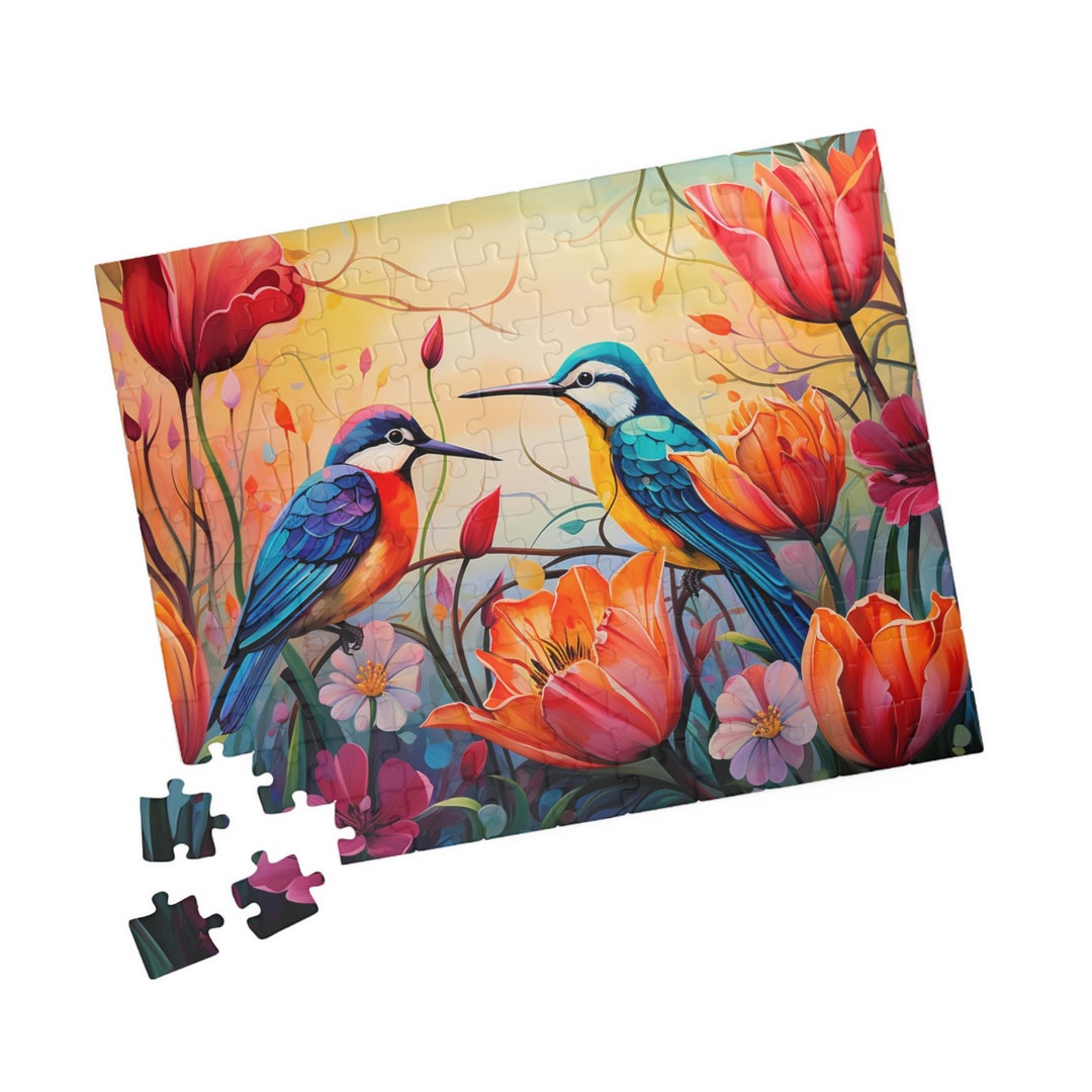 Tulips and Birds Puzzle 110, 252, 520, 1014-piece - Etsy