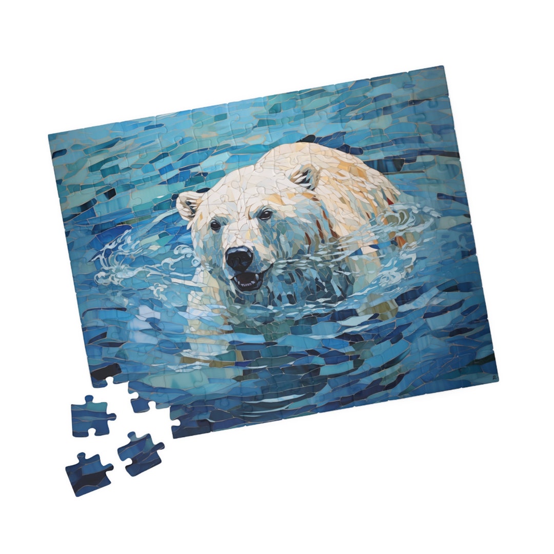 ON SALE, Polar Bear Swimming Puzzle (110, 252, 520, 1014-piece) Animal ...