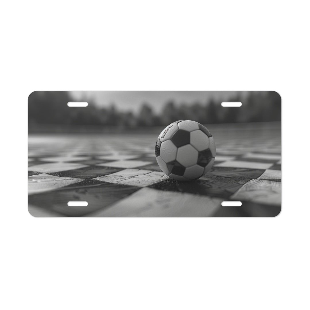ON SALE Soccer Ball Vanity Plate Player Black White - Etsy