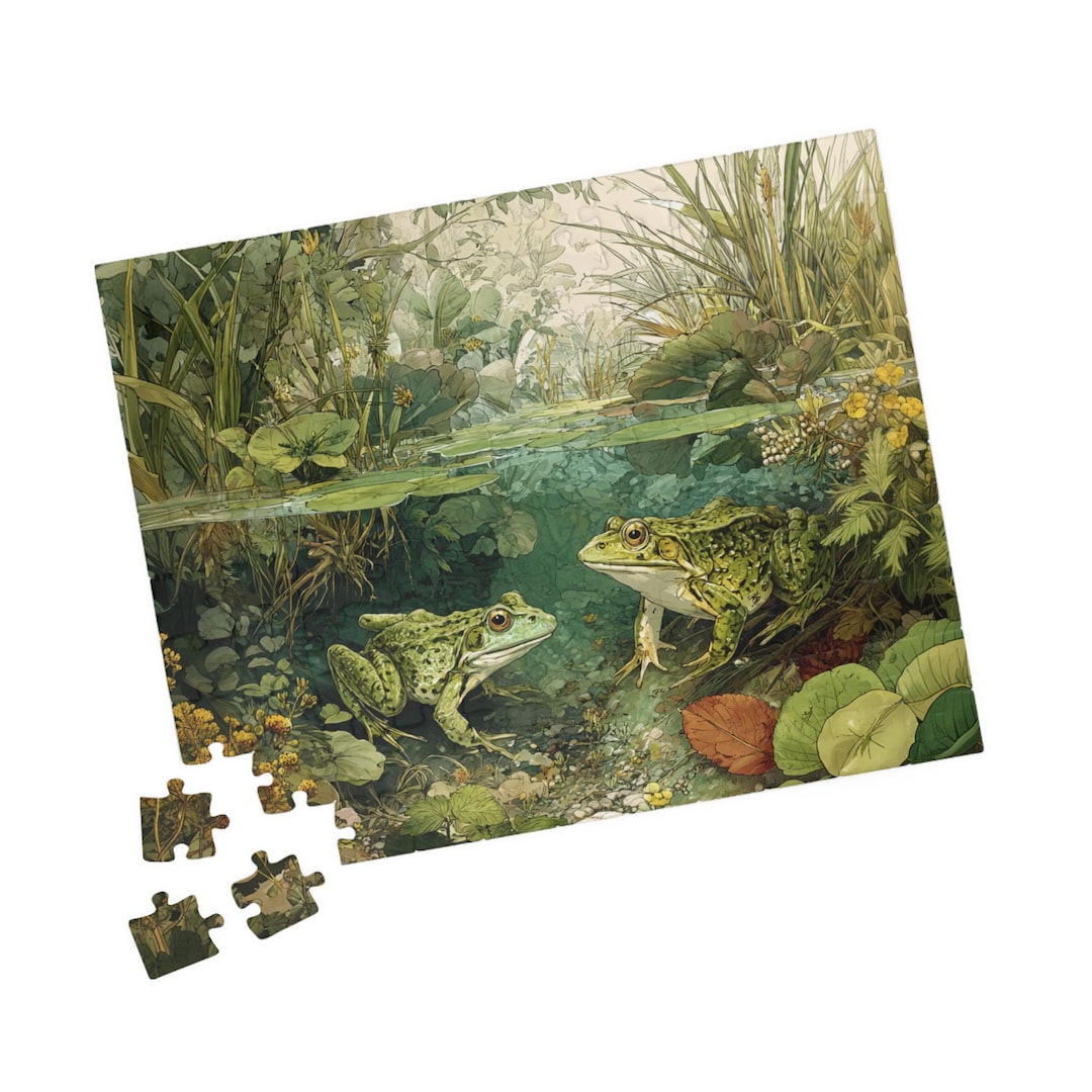 Frog Puzzle (110 252 520 1014-piece) Frogs Swimming Art Animal Lover ...