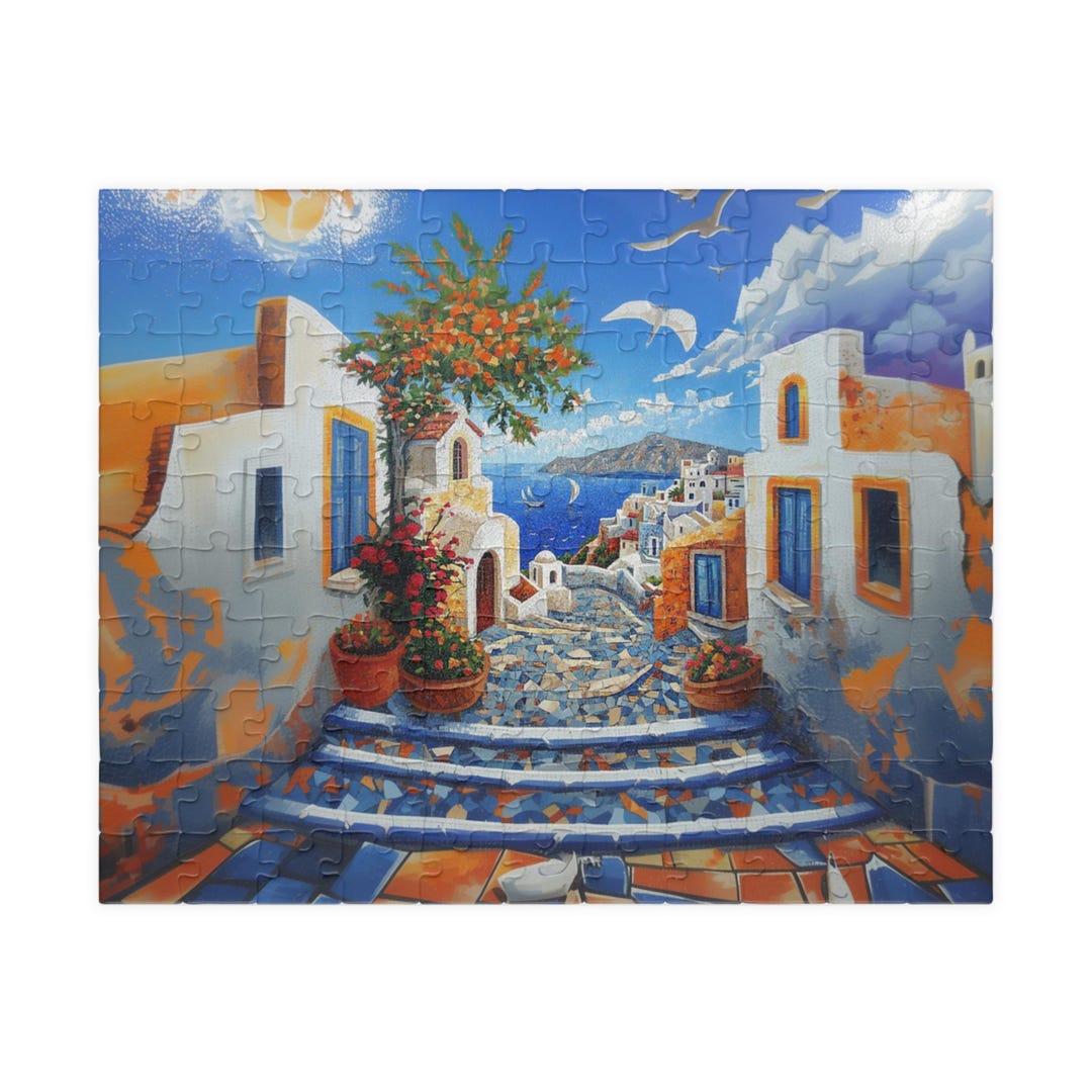 Greece Buildings Puzzle (110, 252, 520, 1014-piece) White Houses ...