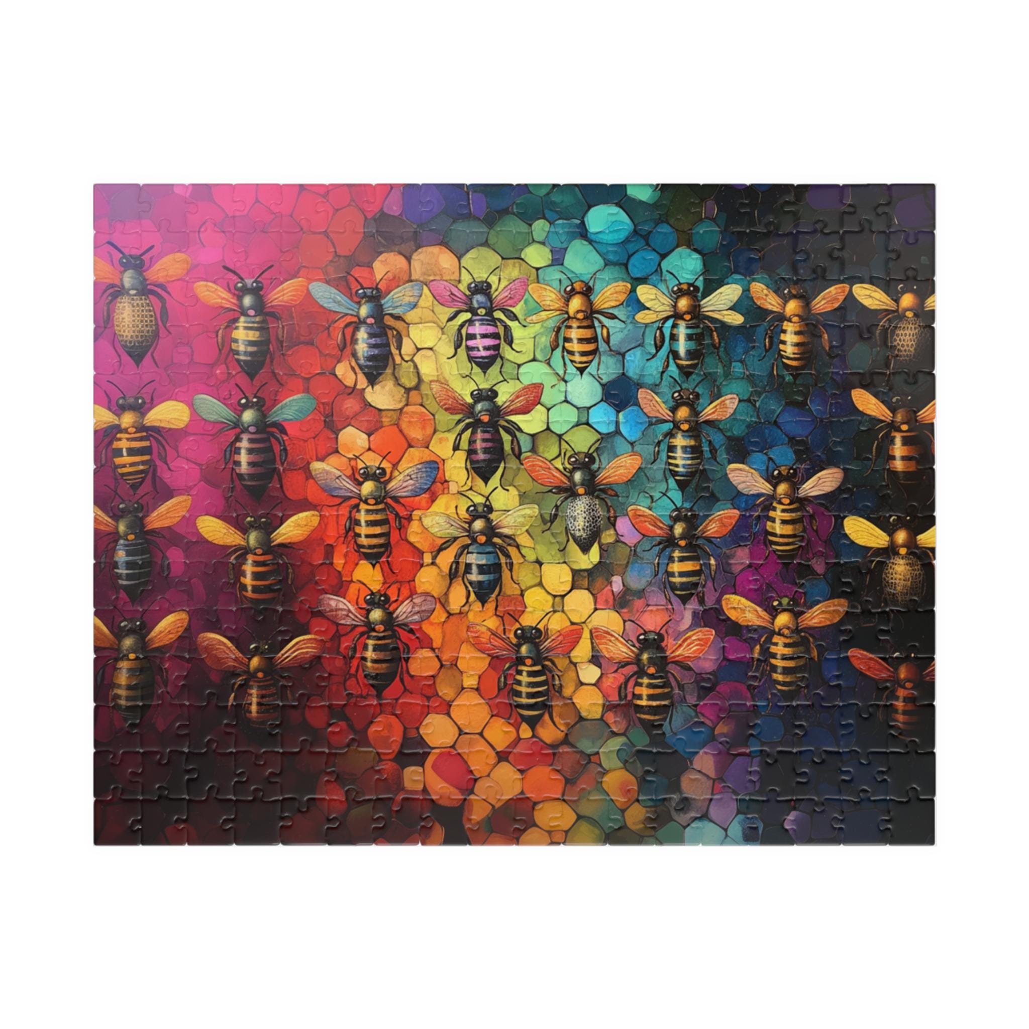 Colorful Bees Puzzle 110, 252, 520, 1014-piece Bee - Etsy