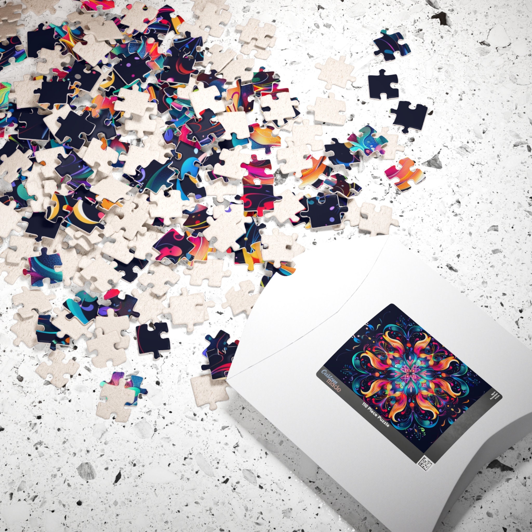 Symmetrical Design Jigsaw Puzzle: Colorful Brain Teaser - Etsy