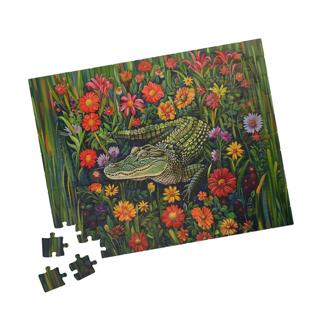 Alligator Flowers Puzzle (110 252 520 1014-piece) Jigsaw Puzzle Brain ...