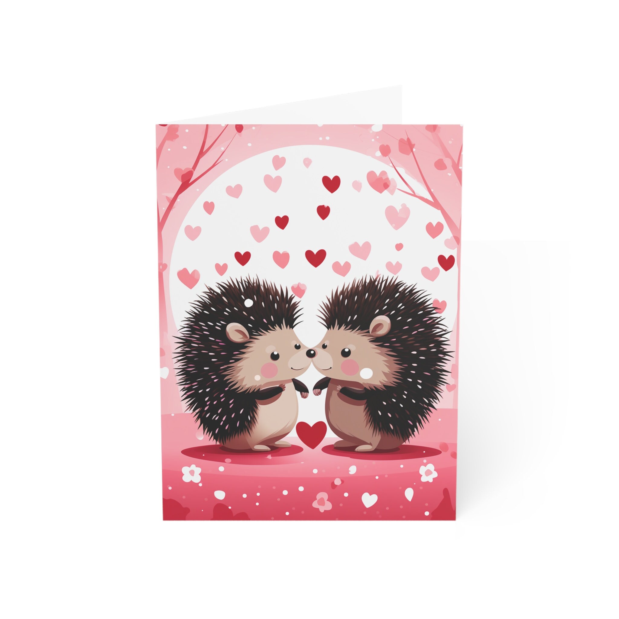Valentine's Day Porcupines Kissing Hearts, Greeting Cards 1, 10, 30 ...