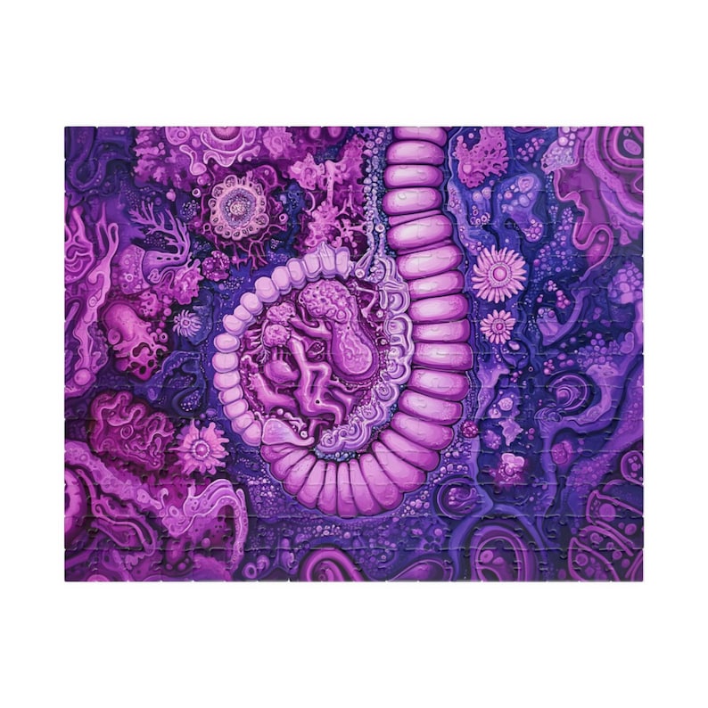 Purple Digestive System Anatomy Puzzle - Etsy