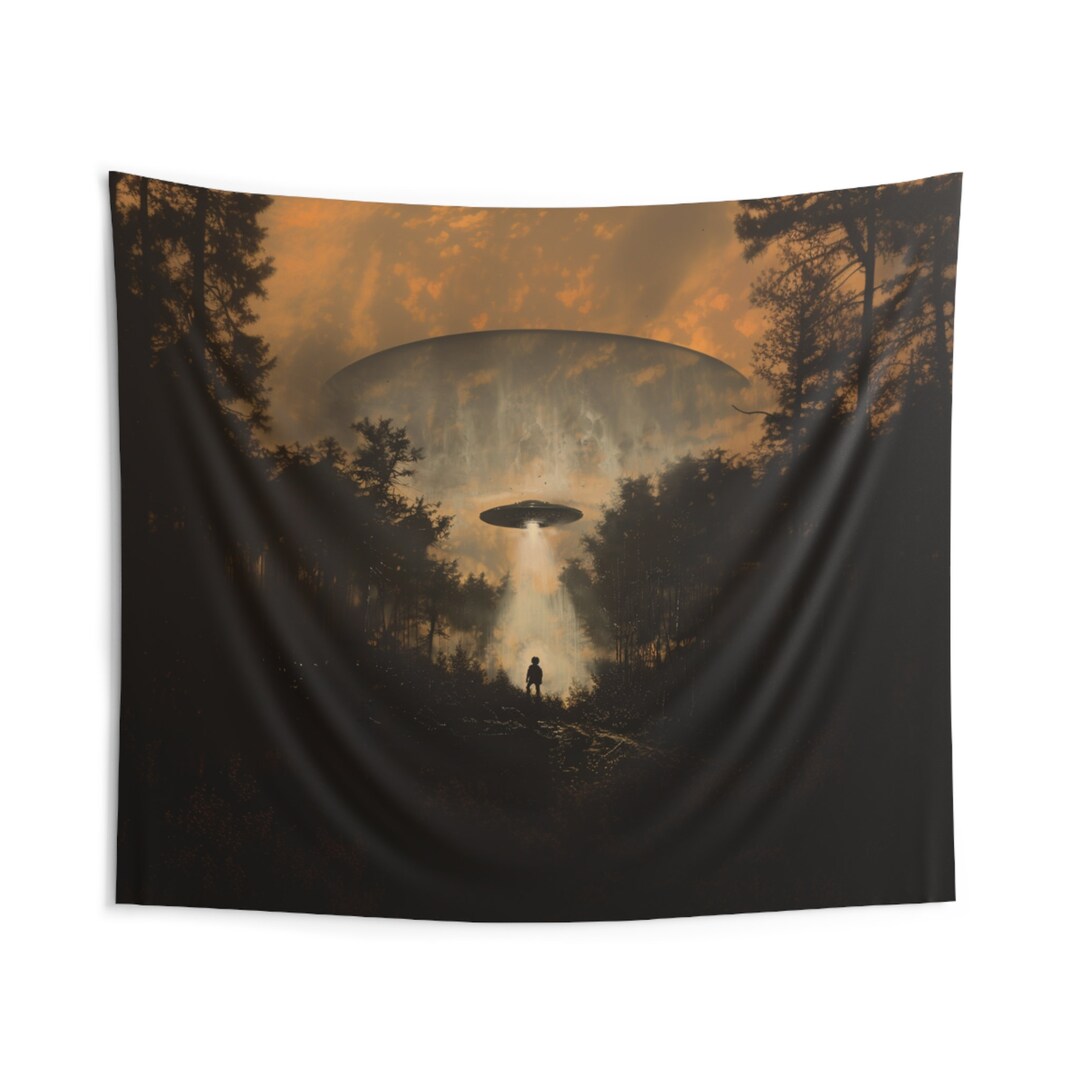 Alien Abduction Tapestry: UFO Sci-fi Wall Art - Etsy