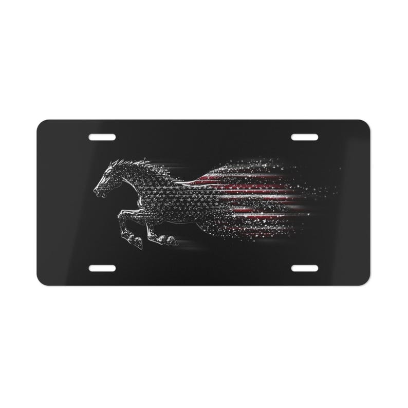 American Flag Horse Vanity Plate Running - Etsy