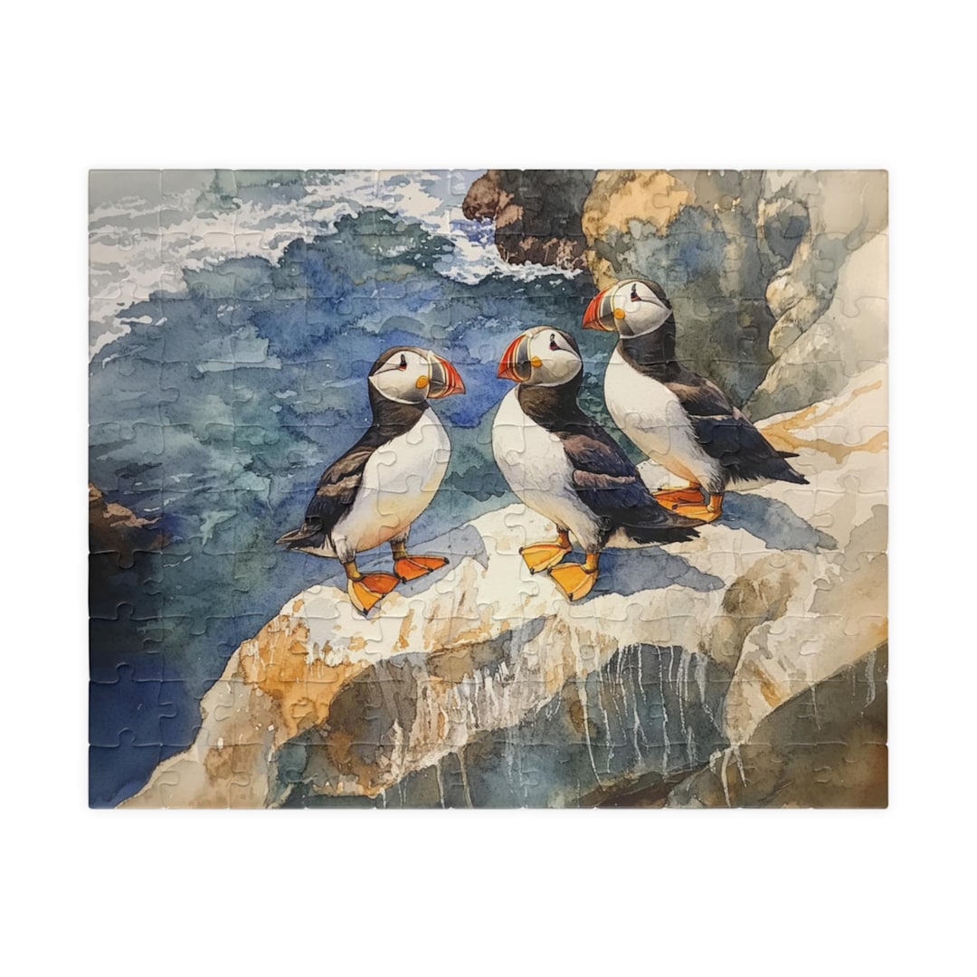 Puffins Jigsaw Puzzle: Chipboard Brain Teaser (110-1014 Piece Options ...