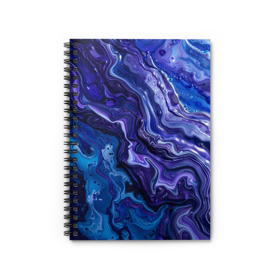 Purple Blue Fake Epoxy Spiral Notebook Ruled Line - Etsy