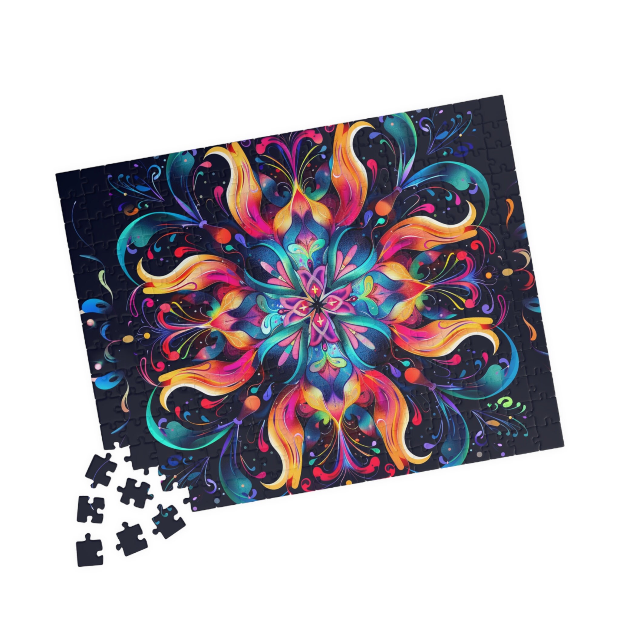 Symmetrical Design Jigsaw Puzzle: Colorful Brain Teaser - Etsy