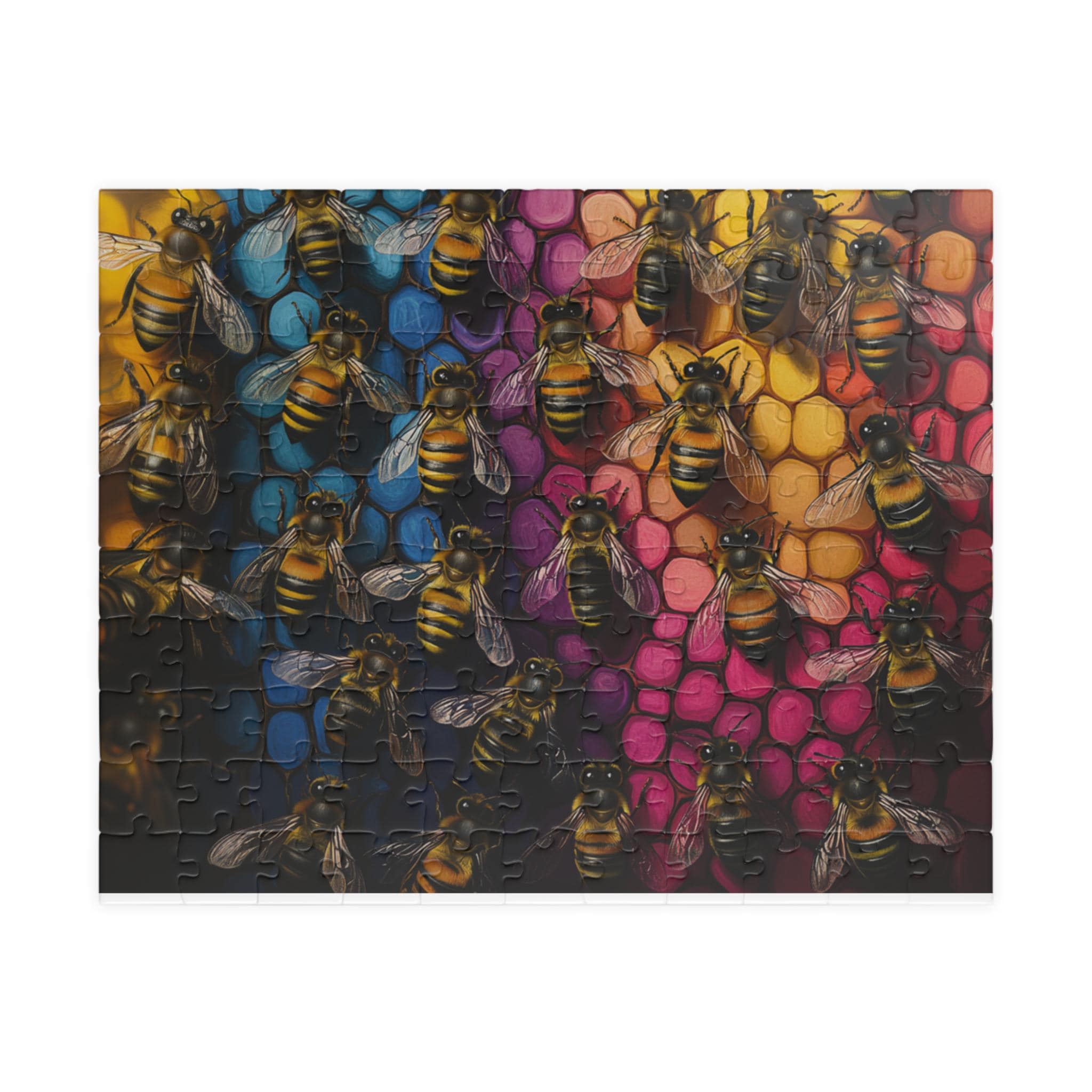 Bee Honeycomb Puzzle 110, 252, 520, 1014-piece Colorful Bees Puzzle - Etsy