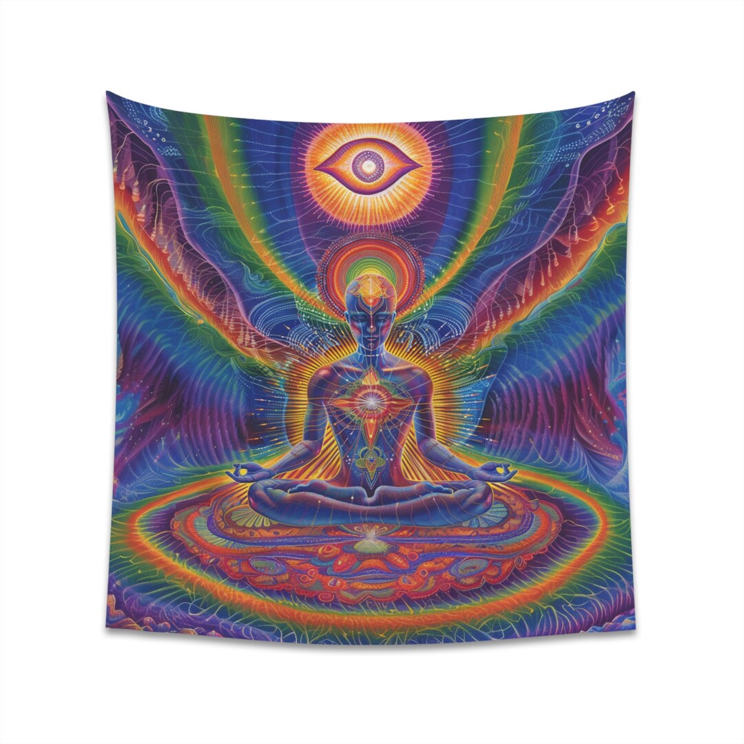 Yoga Evil Eye Human Man Printed Wall Tapestry - Etsy