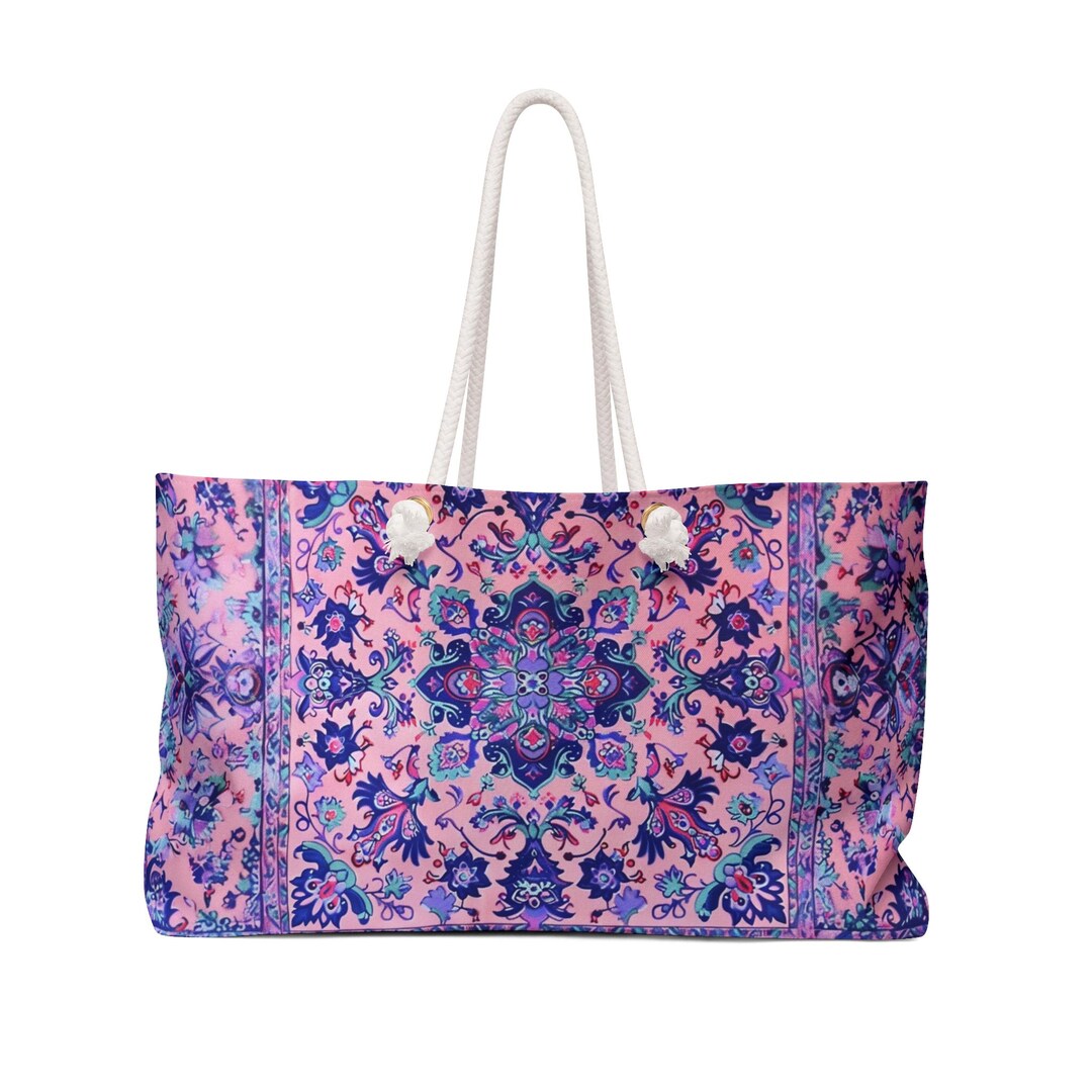ON SALE, Boho Pink Purple Weekender Bag Beach - Etsy