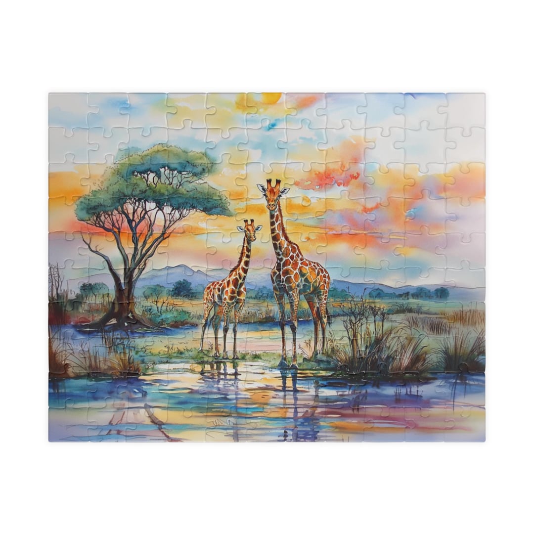 ON SALE, Giraffes Sunset Puzzle (110, 252, 520, 1014-piece), Jigsaw ...