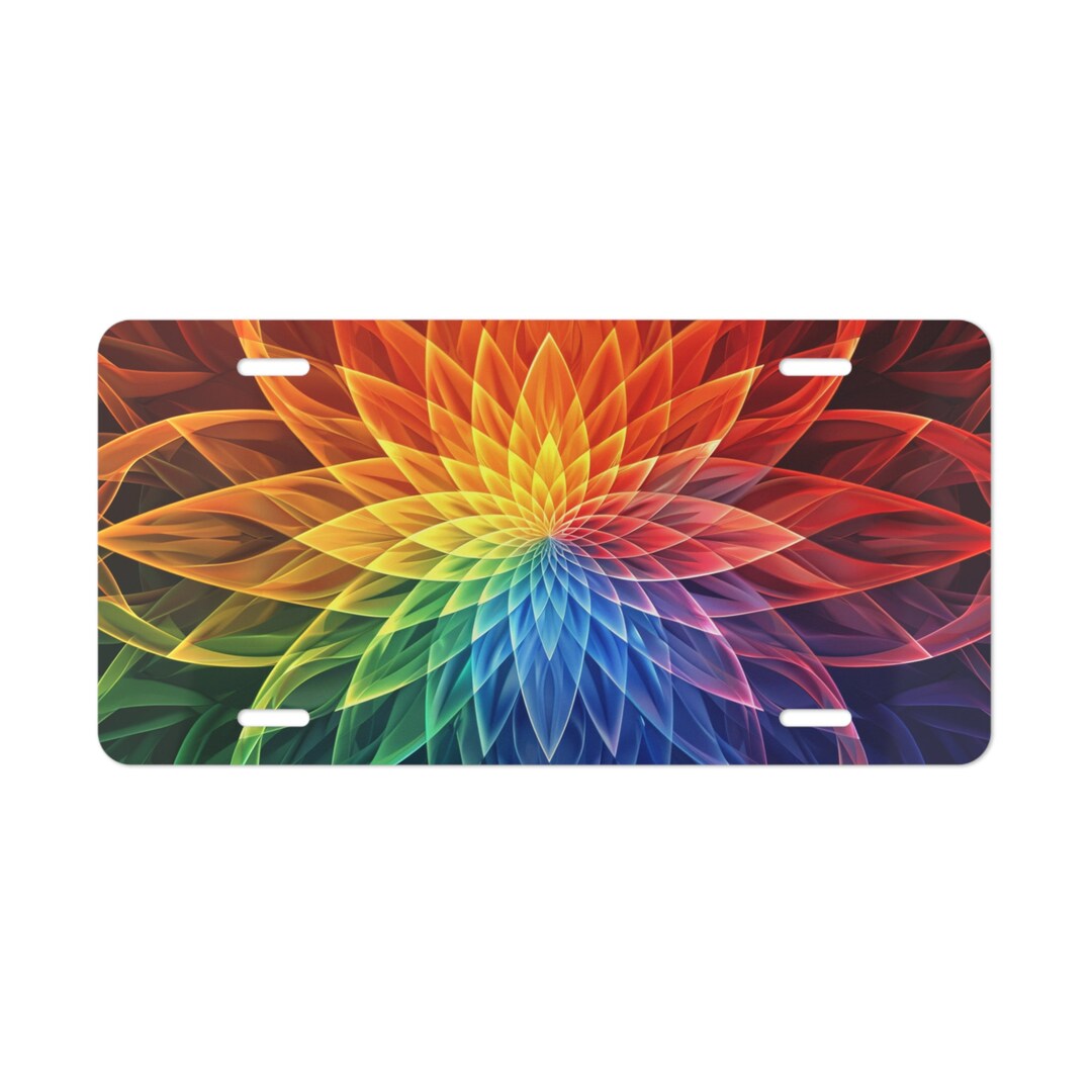 Rainbow Vanity Plate Flower - Etsy