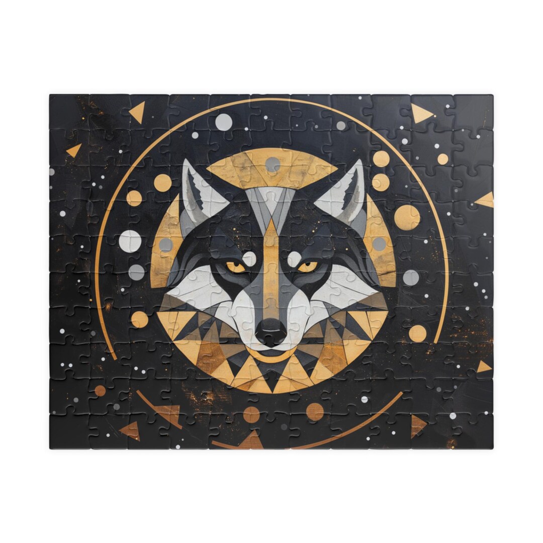 Wolf Face Puzzle (110, 252, 520, 1014-piece) Black Puzzle - Etsy