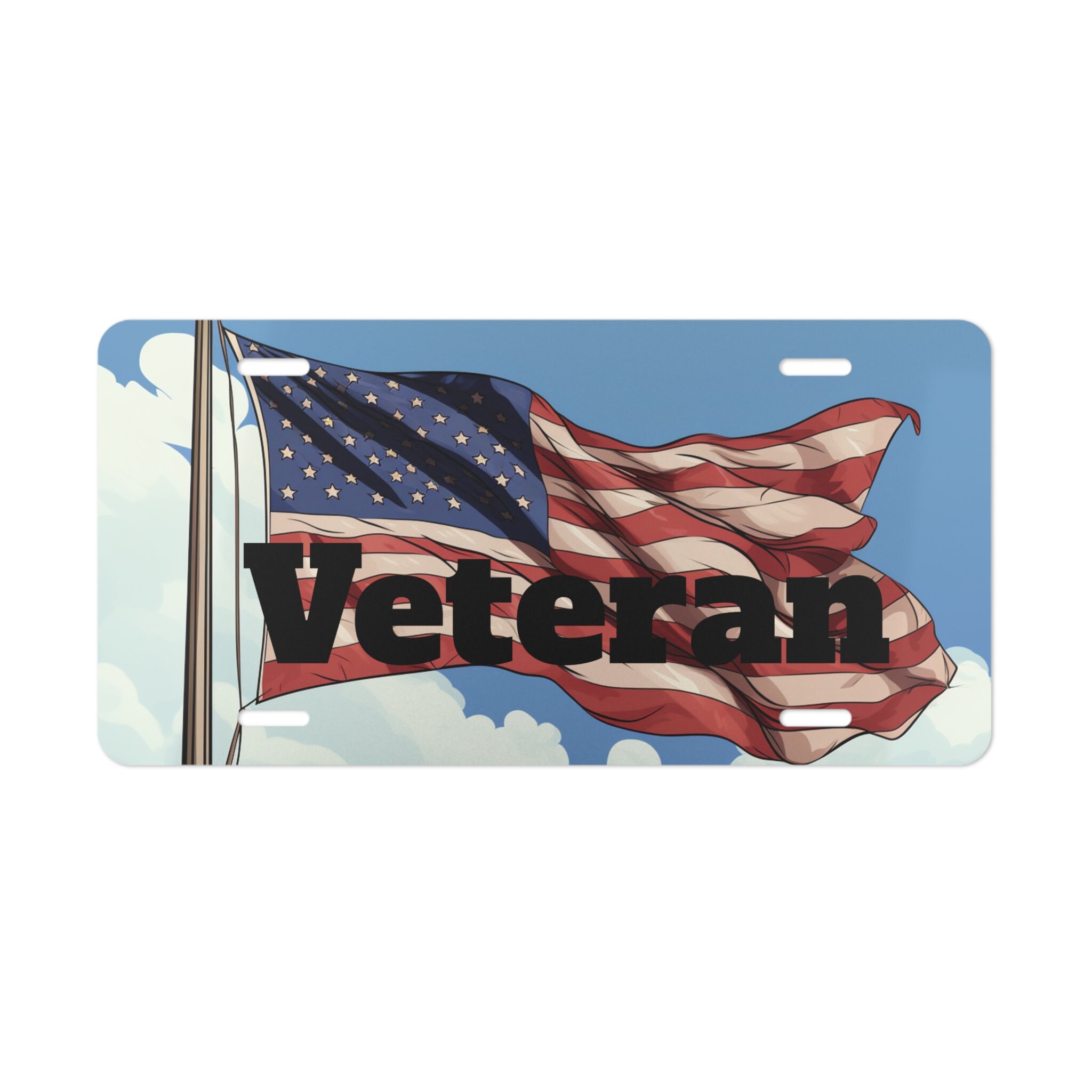 Veteran American Flag Vanity Plate - Etsy