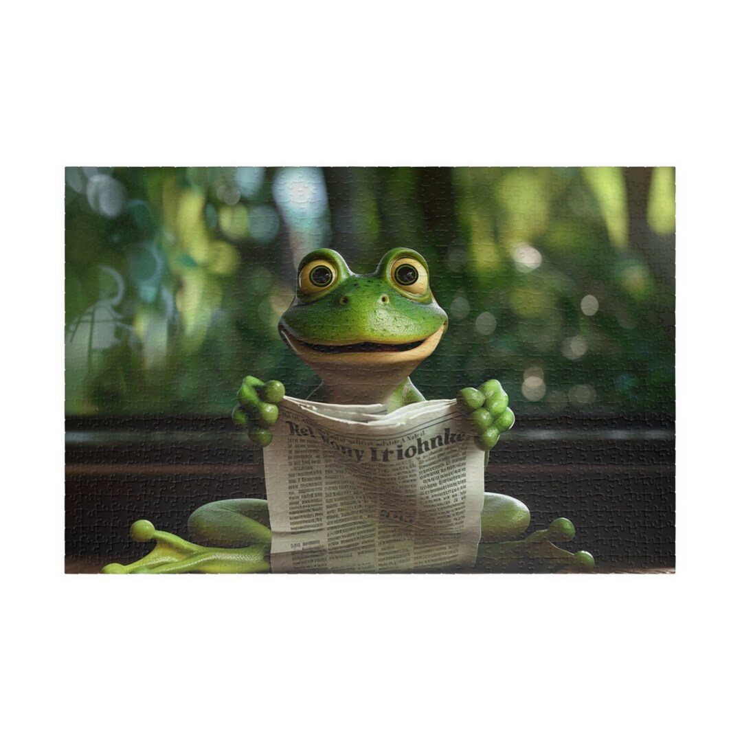 Frog Reading Newspaper Puzzle 110, 252, 520, 1014-piece - Etsy