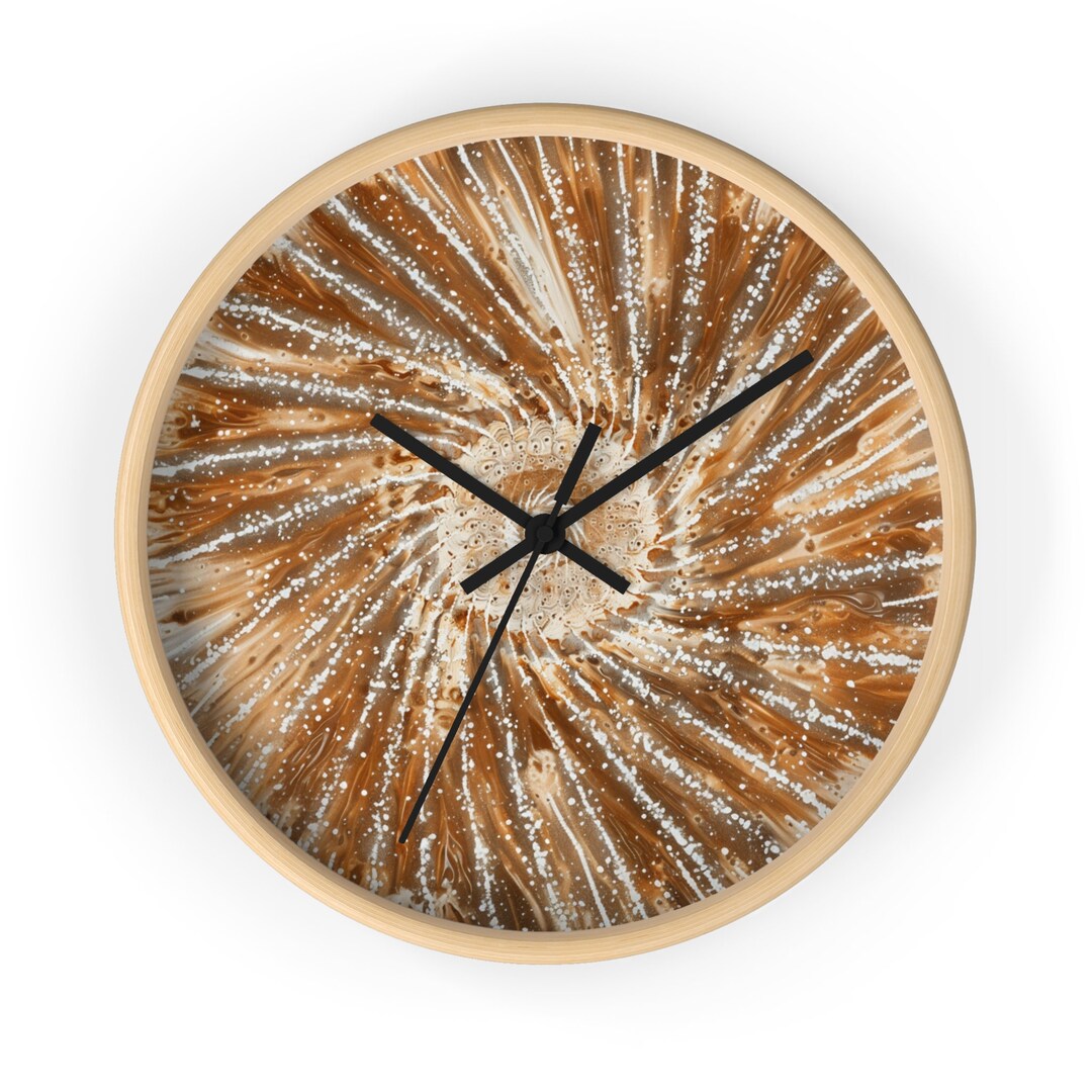 Brown Radiating Linex Wall Clock Creme - Etsy