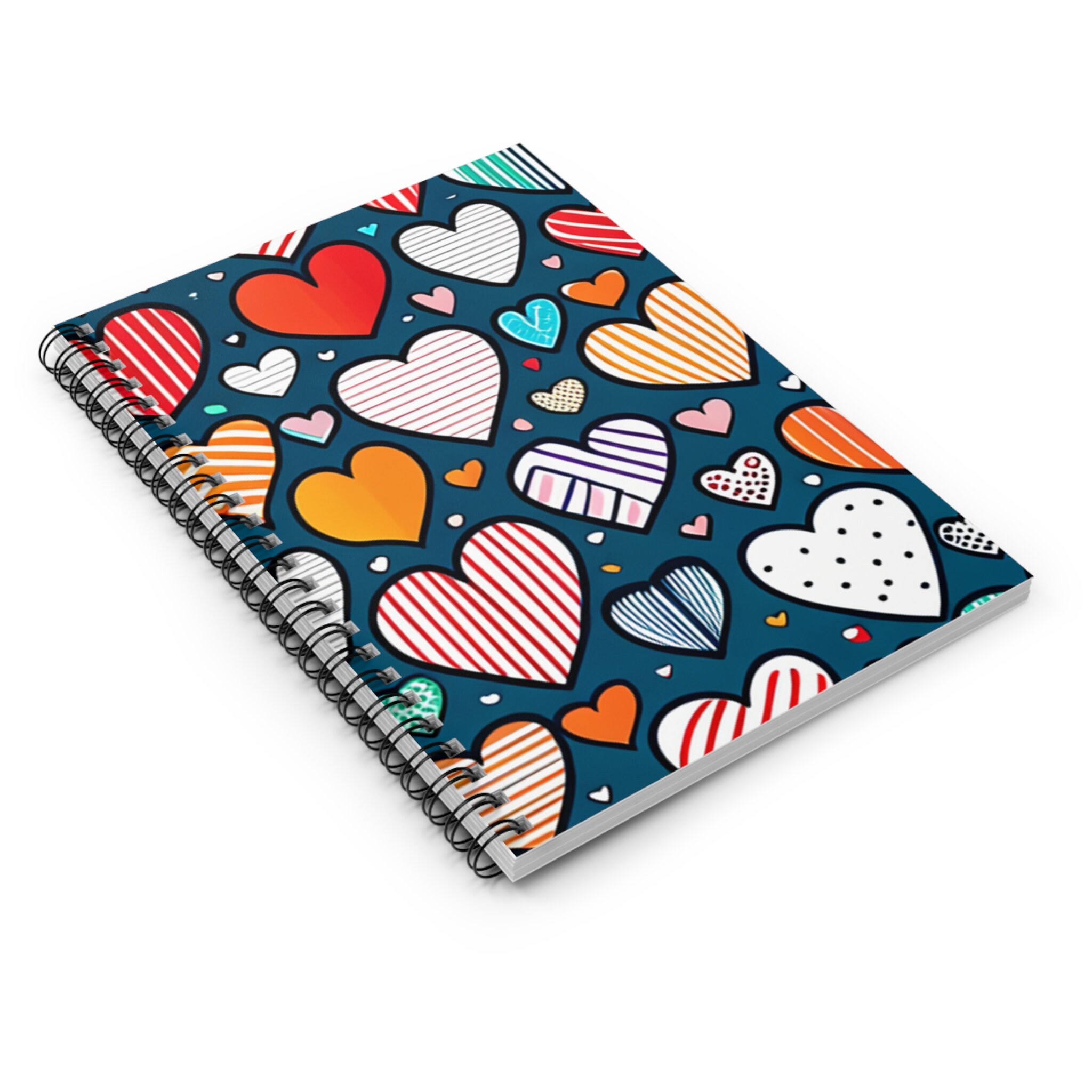 Heart Notebook, Simple School Notebook, Spiral Notebook Ruled Line ...