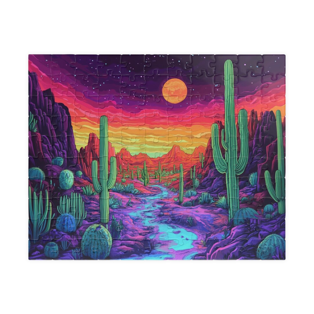 ON SALE, Desert Sunset Cactus Puzzle (110, 252, 520, 1014-piece ...