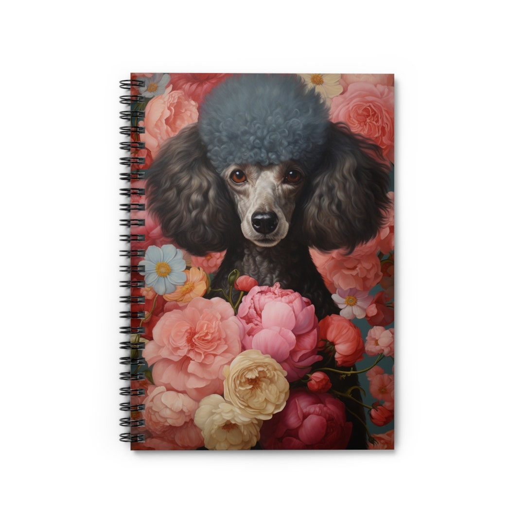 Poodle Painting Spiral Notebook: Floral Dog Art Ruled Line (6x8 In) - Etsy