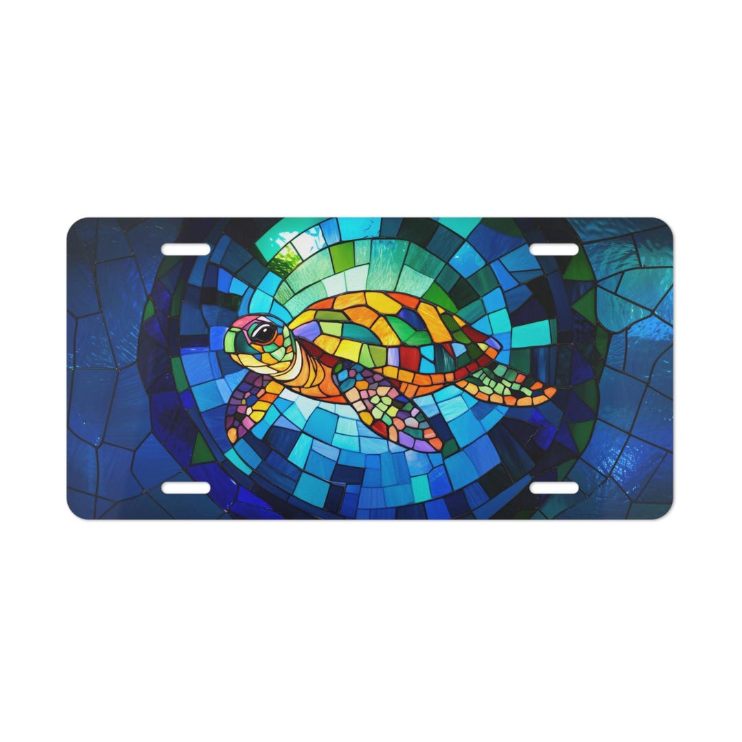 Colorful Turtle Vanity Plate Stained Glass - Etsy