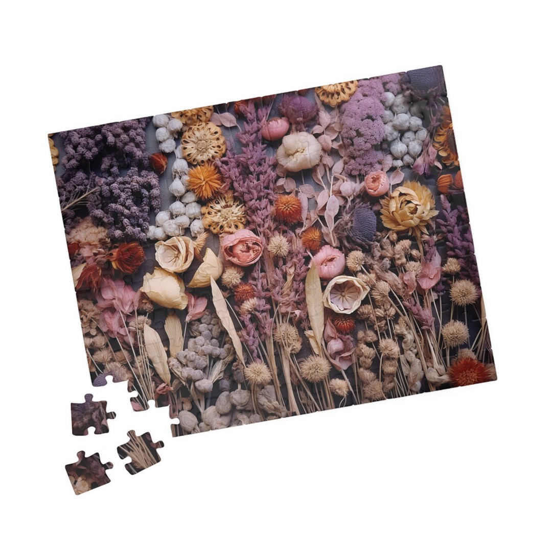 Dried Flowers Jigsaw Puzzle: Adult Brain Teaser Game Flower Puzzle ...
