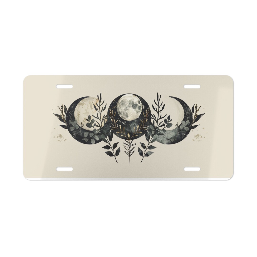 Moon Phase Aluminum Vanity Plate: Beige Creme Decor Wedding Gift ...
