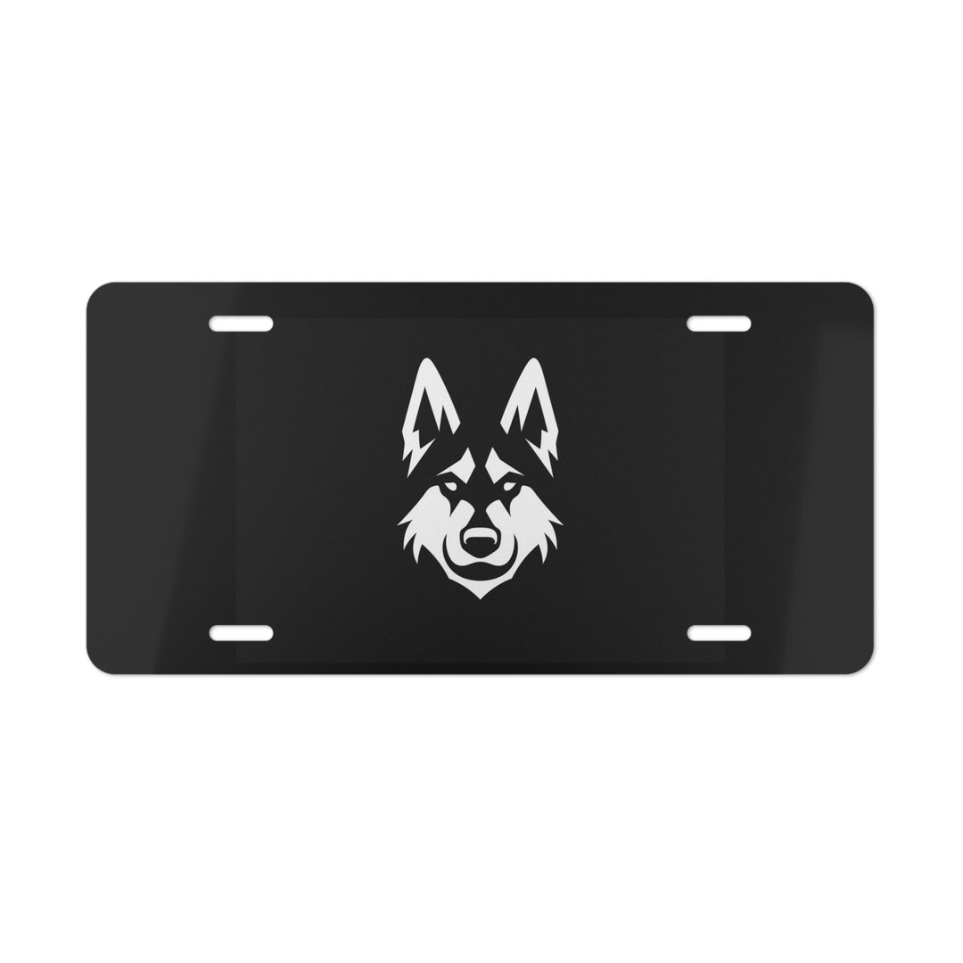 Husky Dog Face License Plate: Black Aluminum Vanity Plate Wedding Gift ...