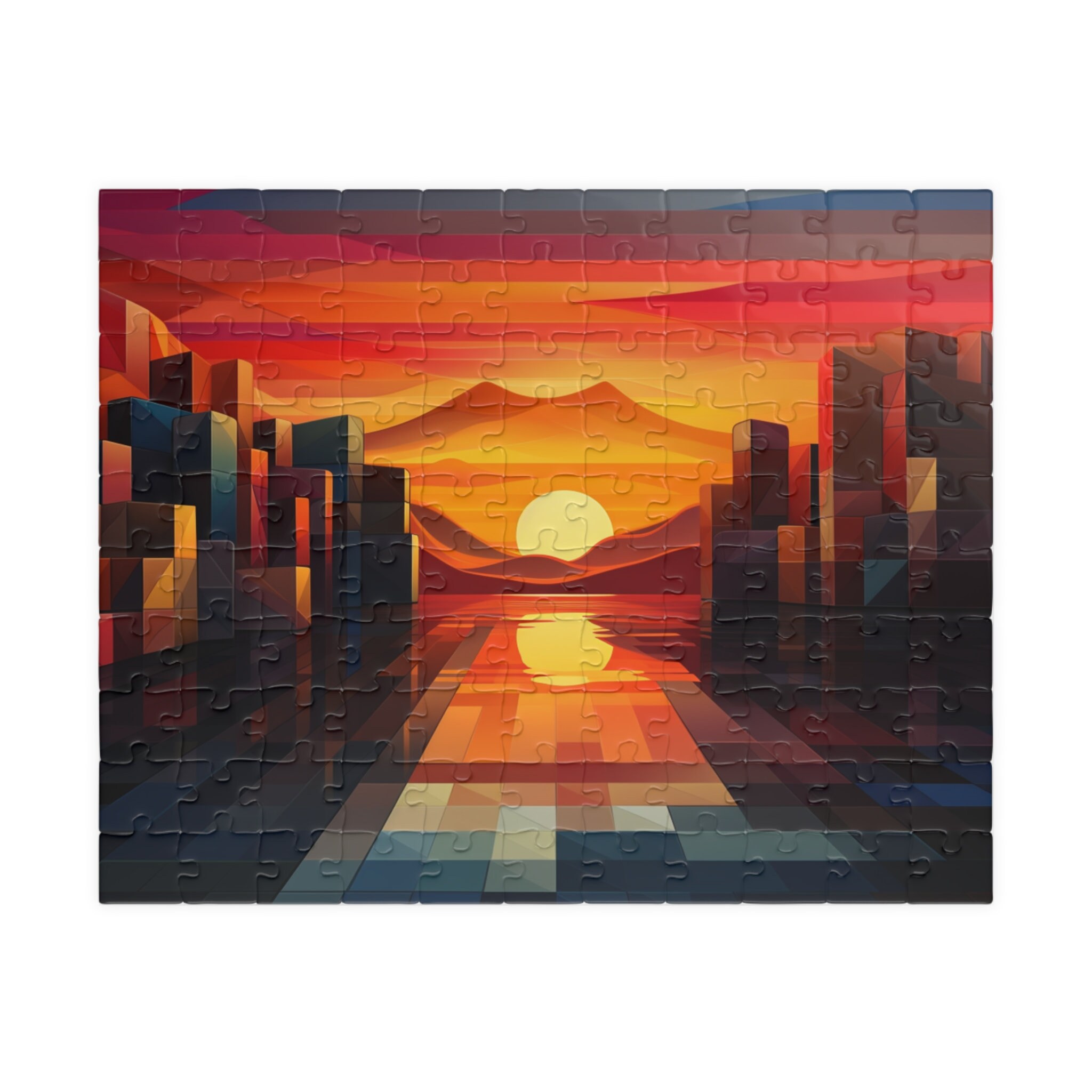 Sunset Puzzle, Cubism (110, 252, 520, 1014-piece), Sun Puzzle, Adult ...