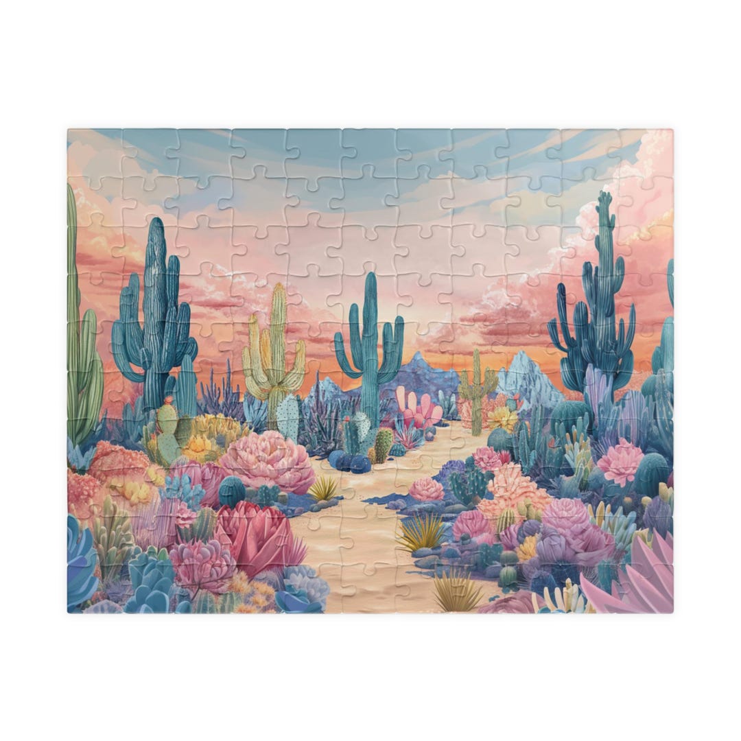 Cactus Puzzle (110 252 520 1014-piece) Arizona Puzzle Landscape Jigsaw ...